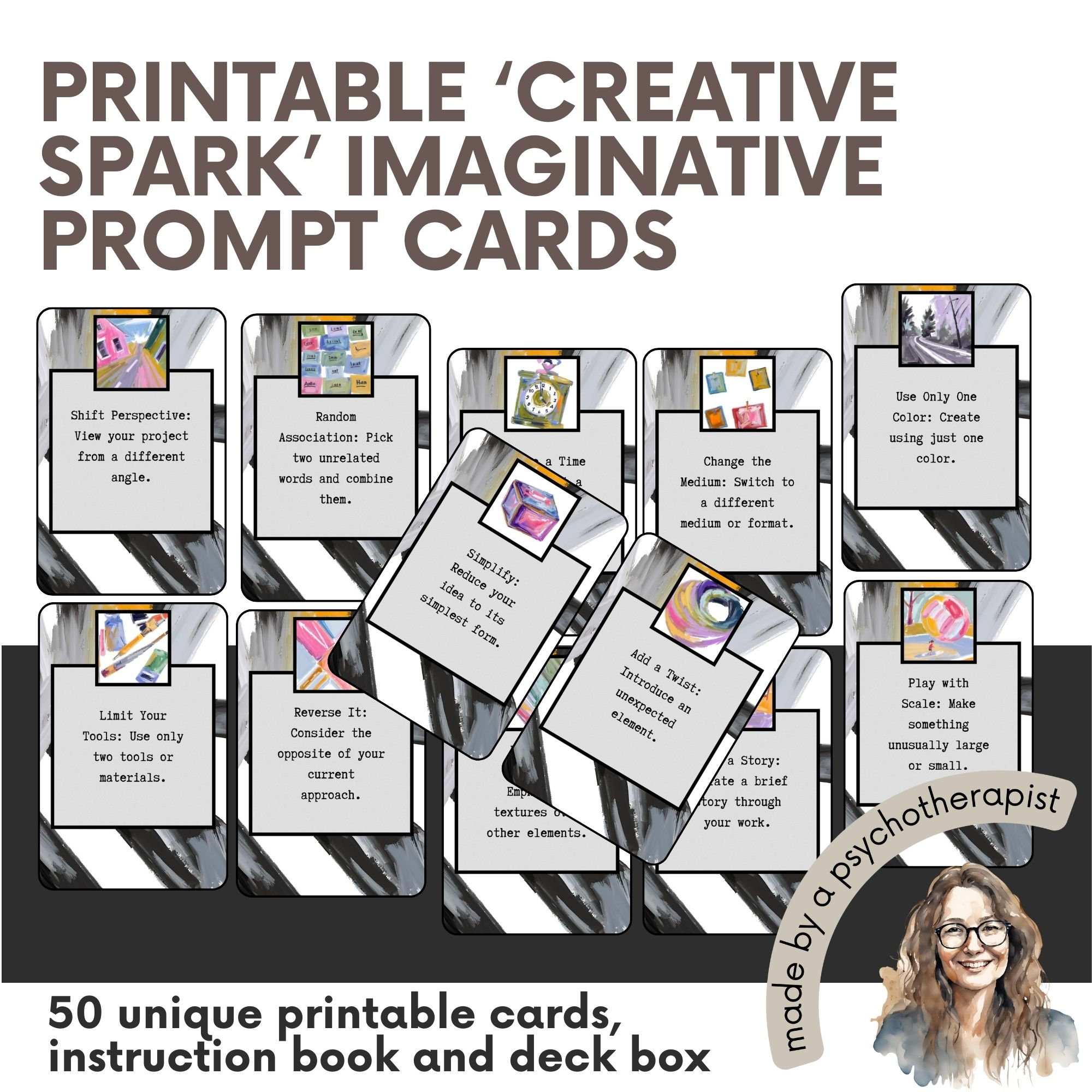 Printable Creative Ideas Cards Think Outside the Box Motivational ...