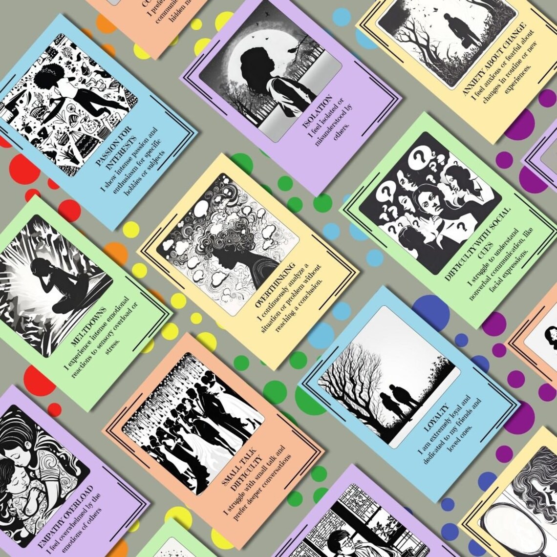 Printable Neurodivergence Card Game 50 PDF Flash Cards ADHD & Autism ...