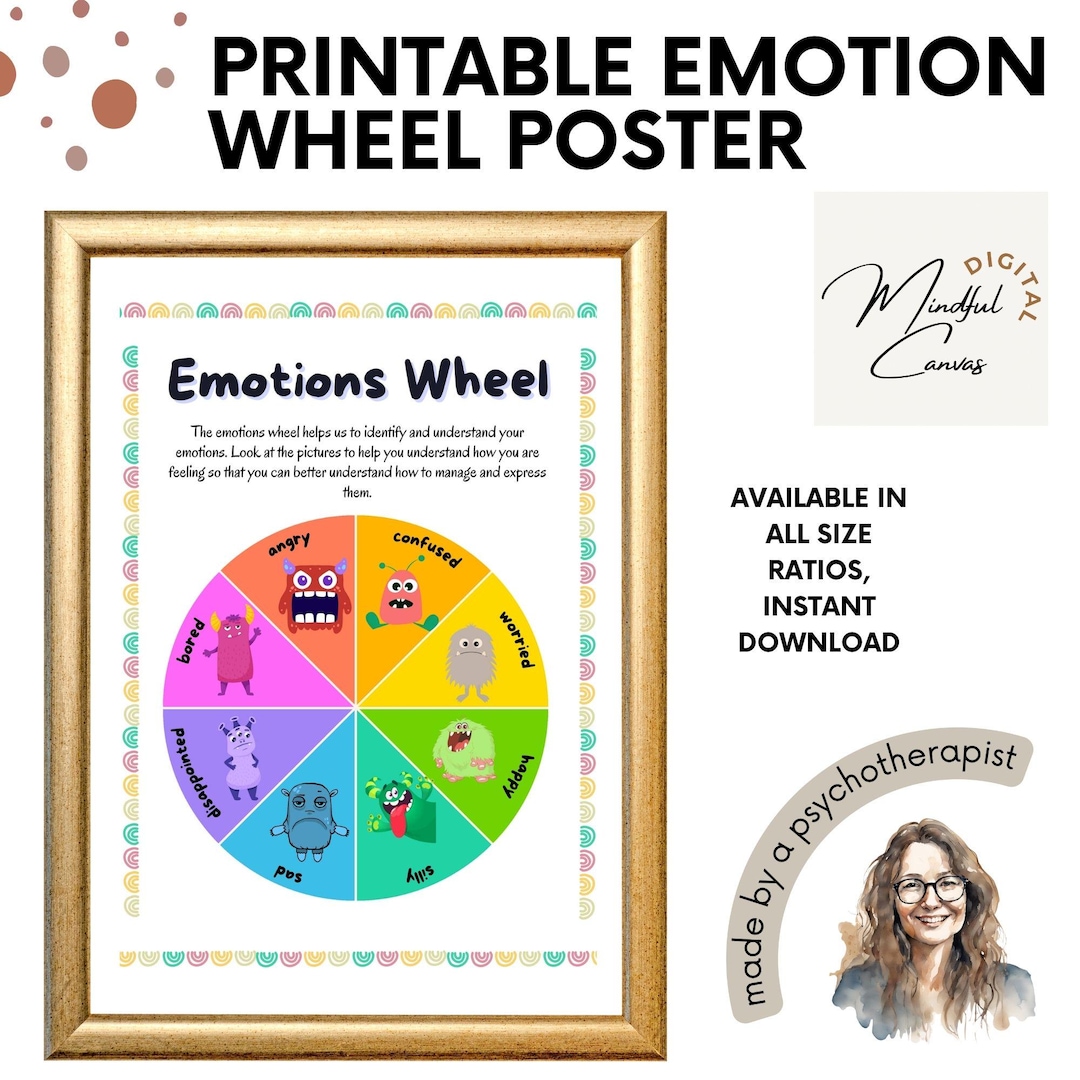 Printable Emotion Wheel Poster Therapy & Classroom Wall Art - Etsy UK