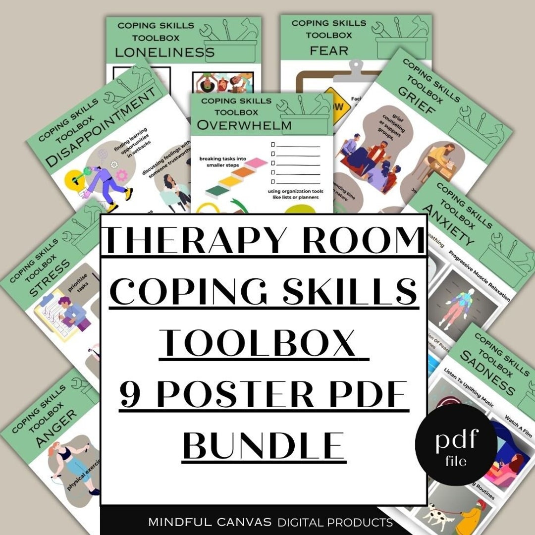 Coping Skills Toolbox, Mental Health Posters Coping Skills Digital ...