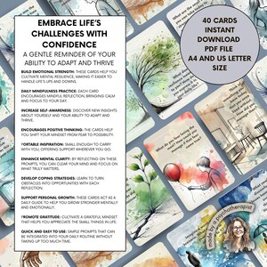 40 Printable Resilience Cards A4 & US Letter Size Watercolour Art ...
