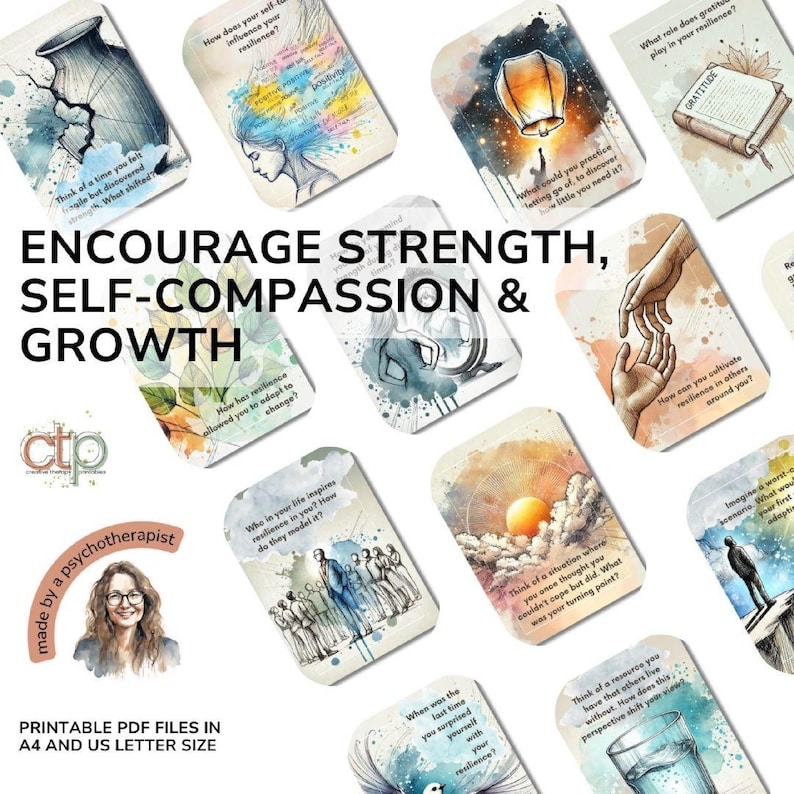 Resilience Affirmation Cards: Daily Self-care, Therapy Tools (printable ...
