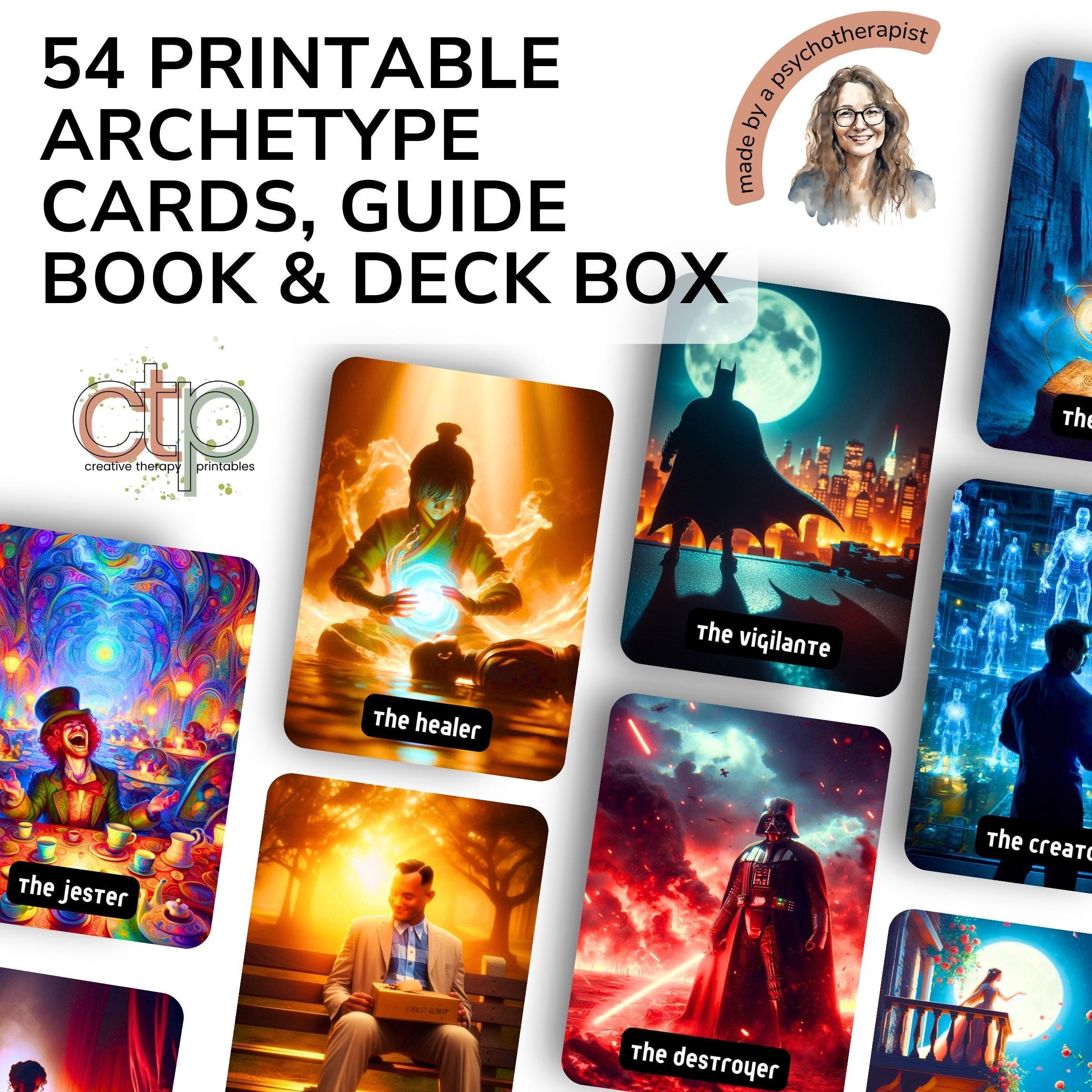 Printable Pop Culture Character Archetype Cards for Shadow Work ...