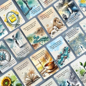 40 Printable Resilience Cards A4 & US Letter Size Watercolour Art ...