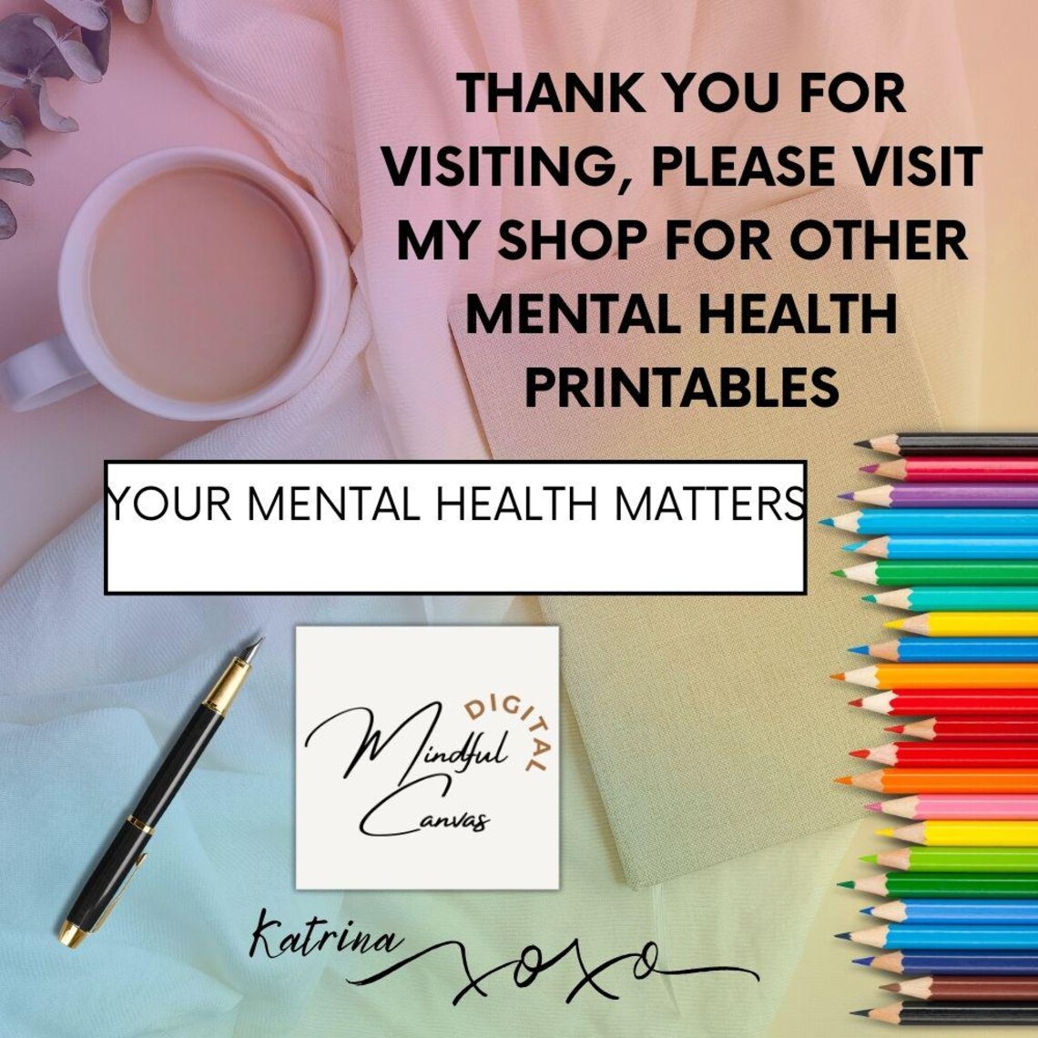 Mental Health First Aid Kit Printable PDF Anxiety Relief Self Care ...