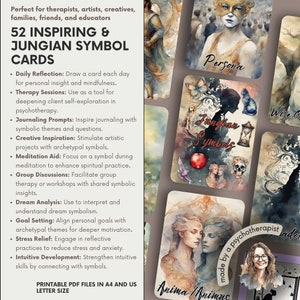 Printable Jungian Symbol Cards for Creatives 52 Watercolour Cards With ...