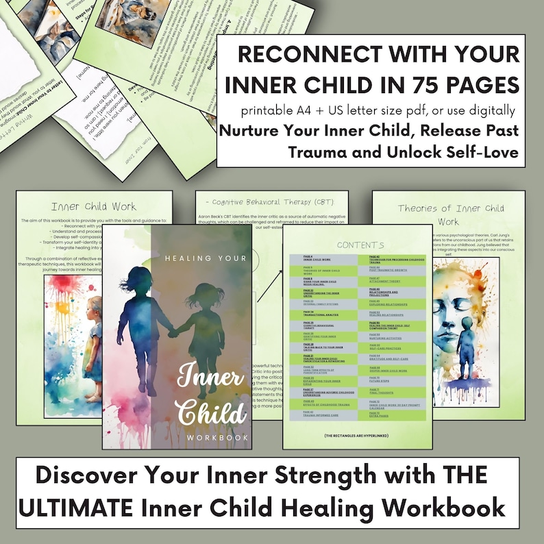 Inner Child Healing Workbook Printable Digital PDF A4 US Letter Self ...