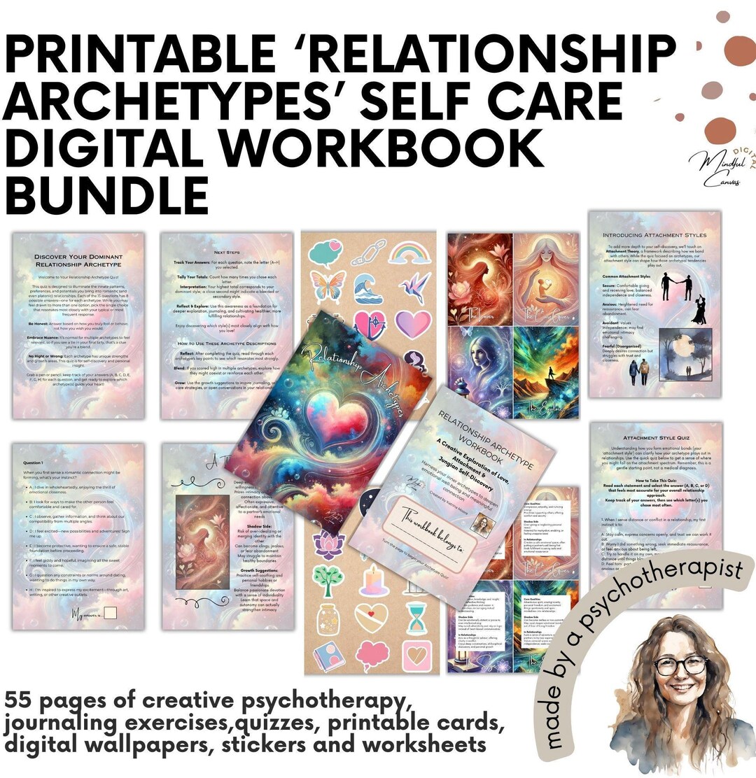 Love Archetypes Printable Cards & Therapy Workbook: Digital Toolbox for ...
