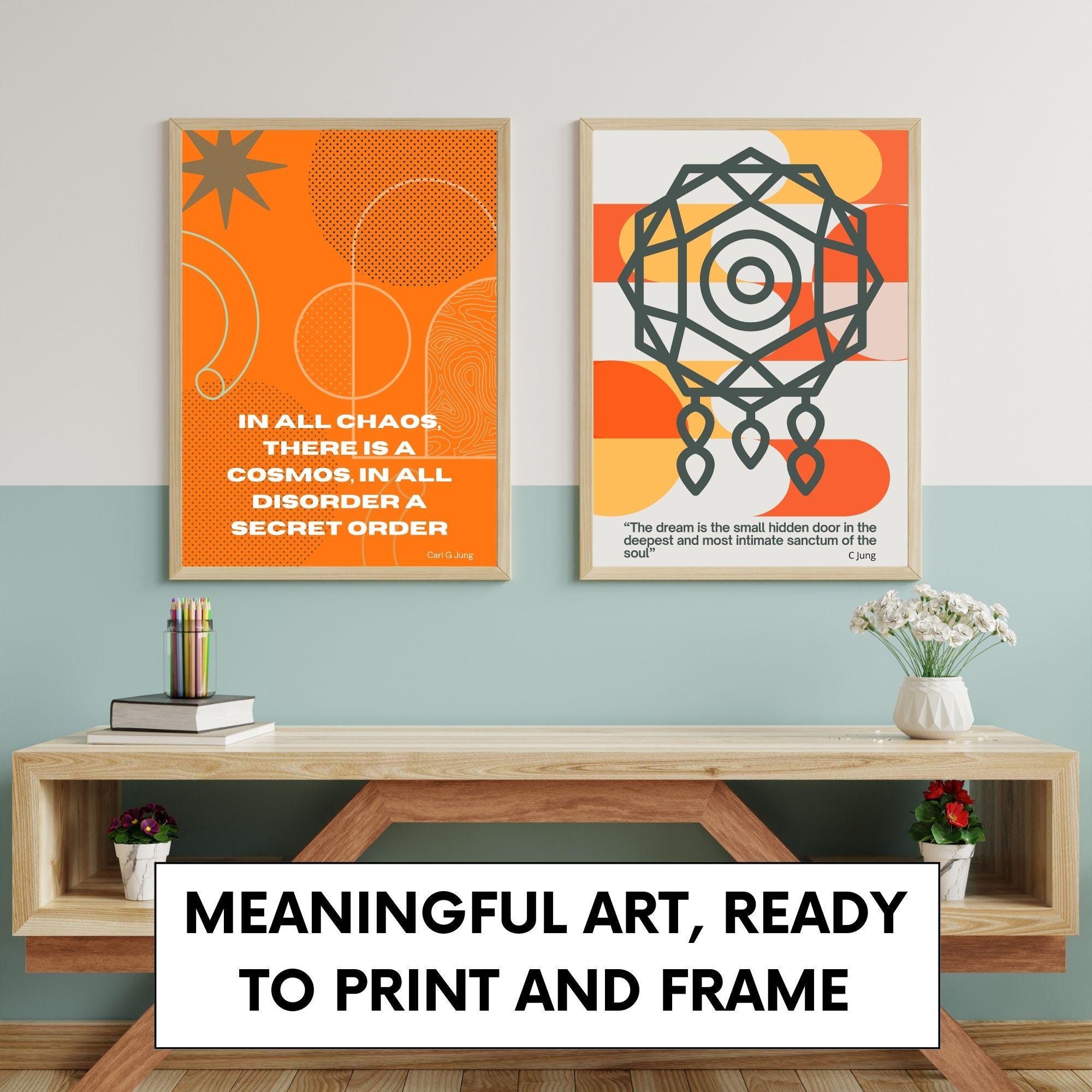 Mid-century Modern Printable Posters Therapy Room Art Jungian Symbols ...
