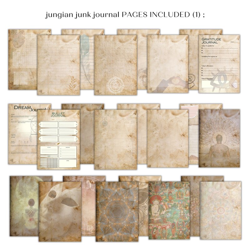 Printable Jungian Junk Journal Kit Creative Therapy Digital ...