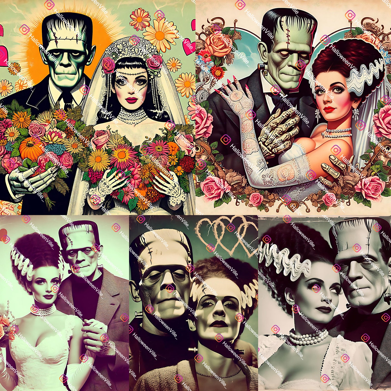 Frankenstein and Bride Digital Bundle 3 - Etsy
