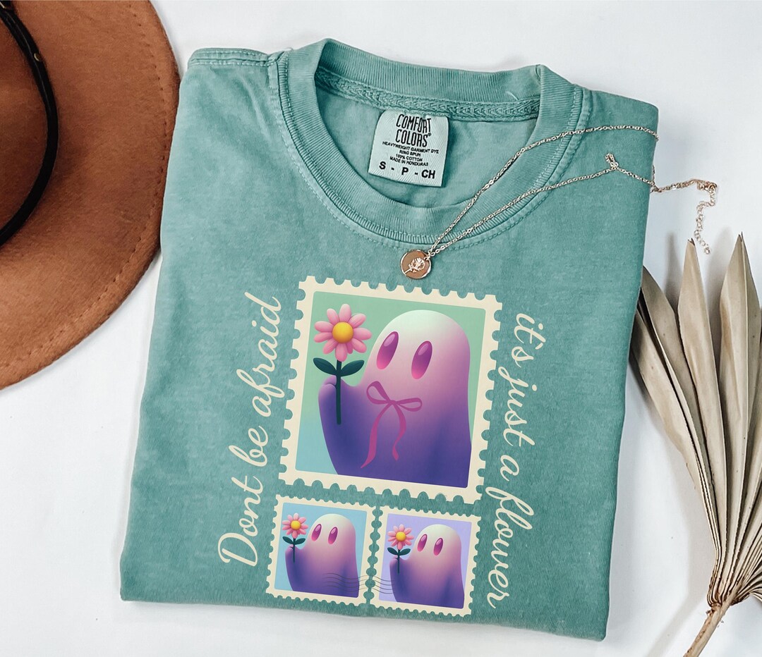 Comfort Colors Ghost Shirt: Pastel Flower Graphic Tee - Ghostcore - Etsy