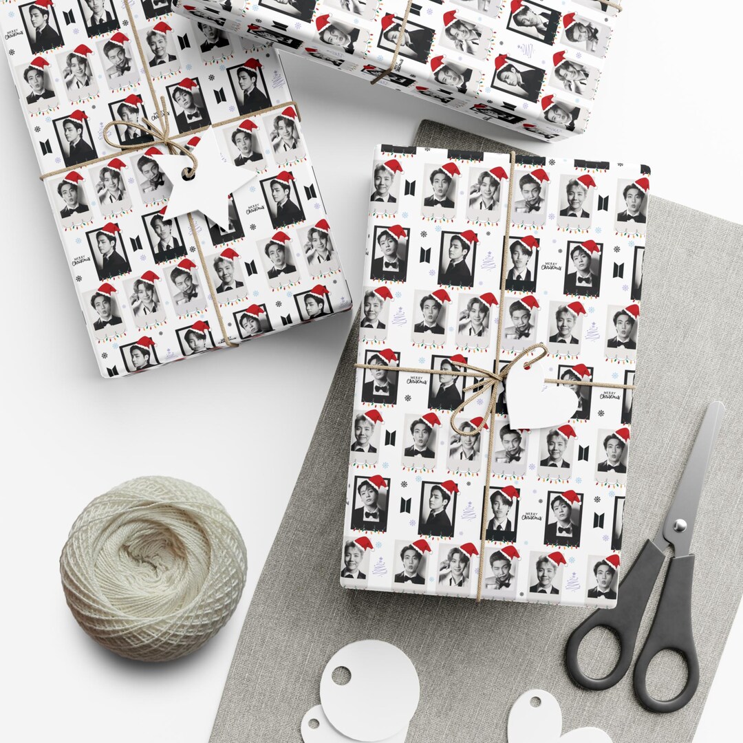 BTS Wrapping Paper, Christmas Gift, Kpop Wrapping Paper, Gift Wrapping ...
