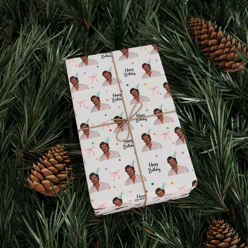 Pedro Pascal Wrapping Paper, Birthday Gift, Wrapping Paper, Gift ...