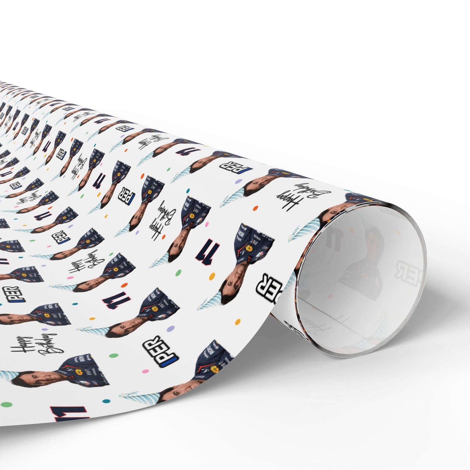 Checo Perez Wrapping Paper, Gift Wrapping Sergio Perez Paper, F1, F1 ...