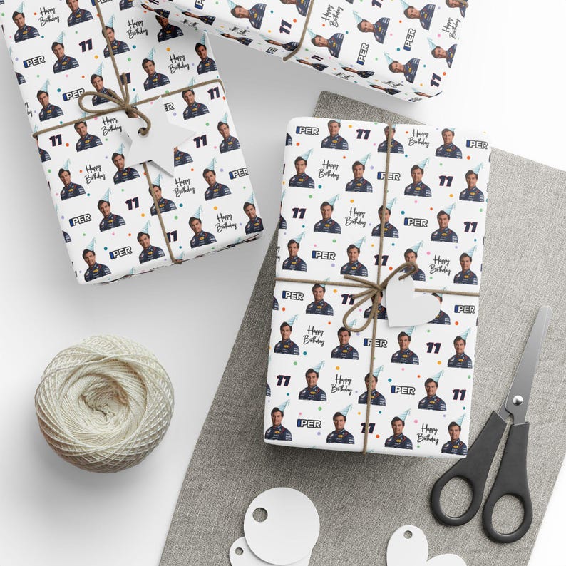 Checo Perez Wrapping Paper, Gift Wrapping Sergio Perez Paper, F1, F1 ...