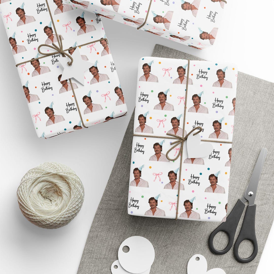 Pedro Pascal Wrapping Paper, Birthday Gift, Wrapping Paper, Gift ...