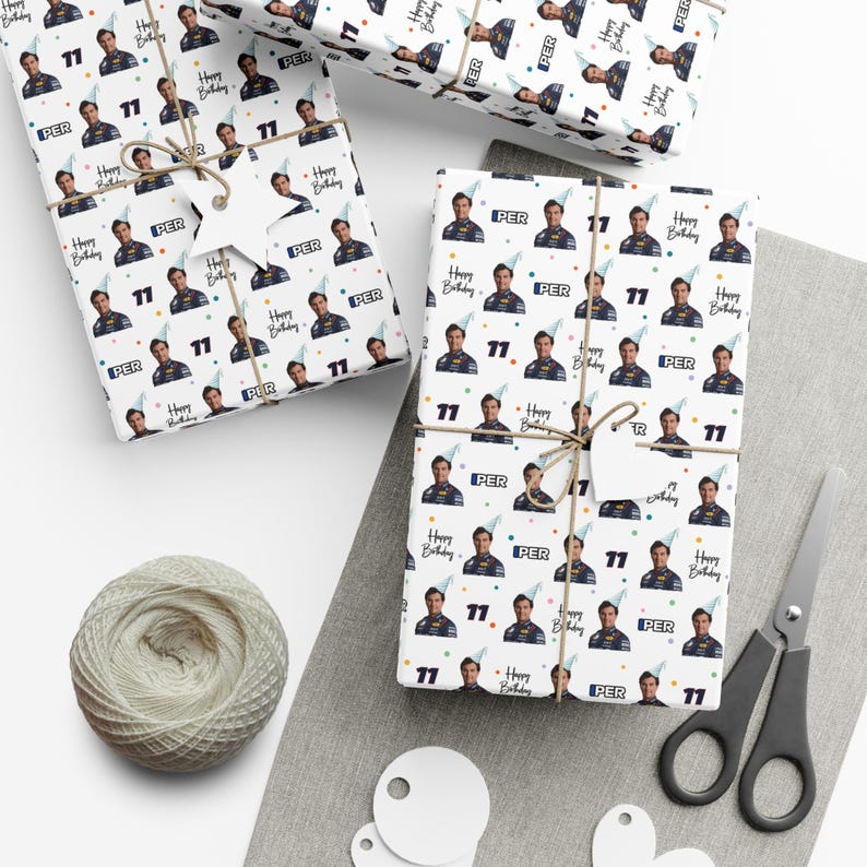 Checo Perez Wrapping Paper, Gift Wrapping Sergio Perez Paper, F1, F1 ...