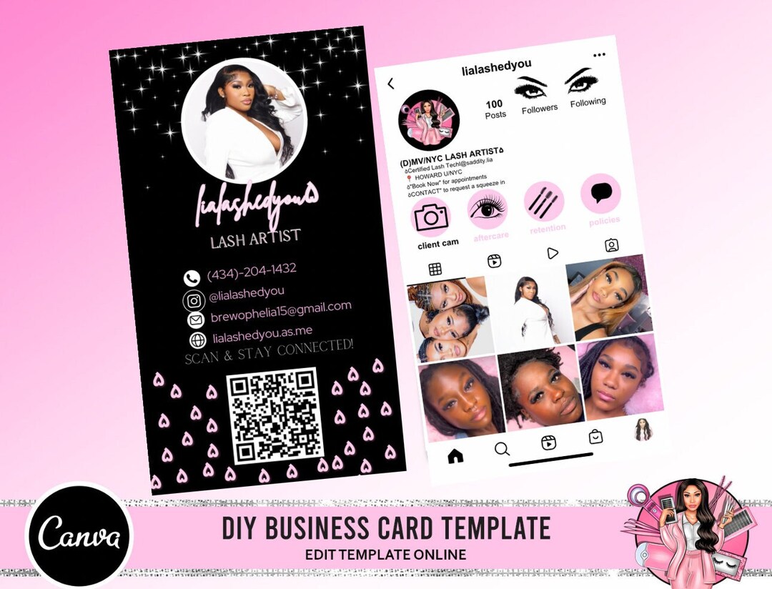 2024 Instagram Business Card, IG Business Card, DIY Canva Business Card ...