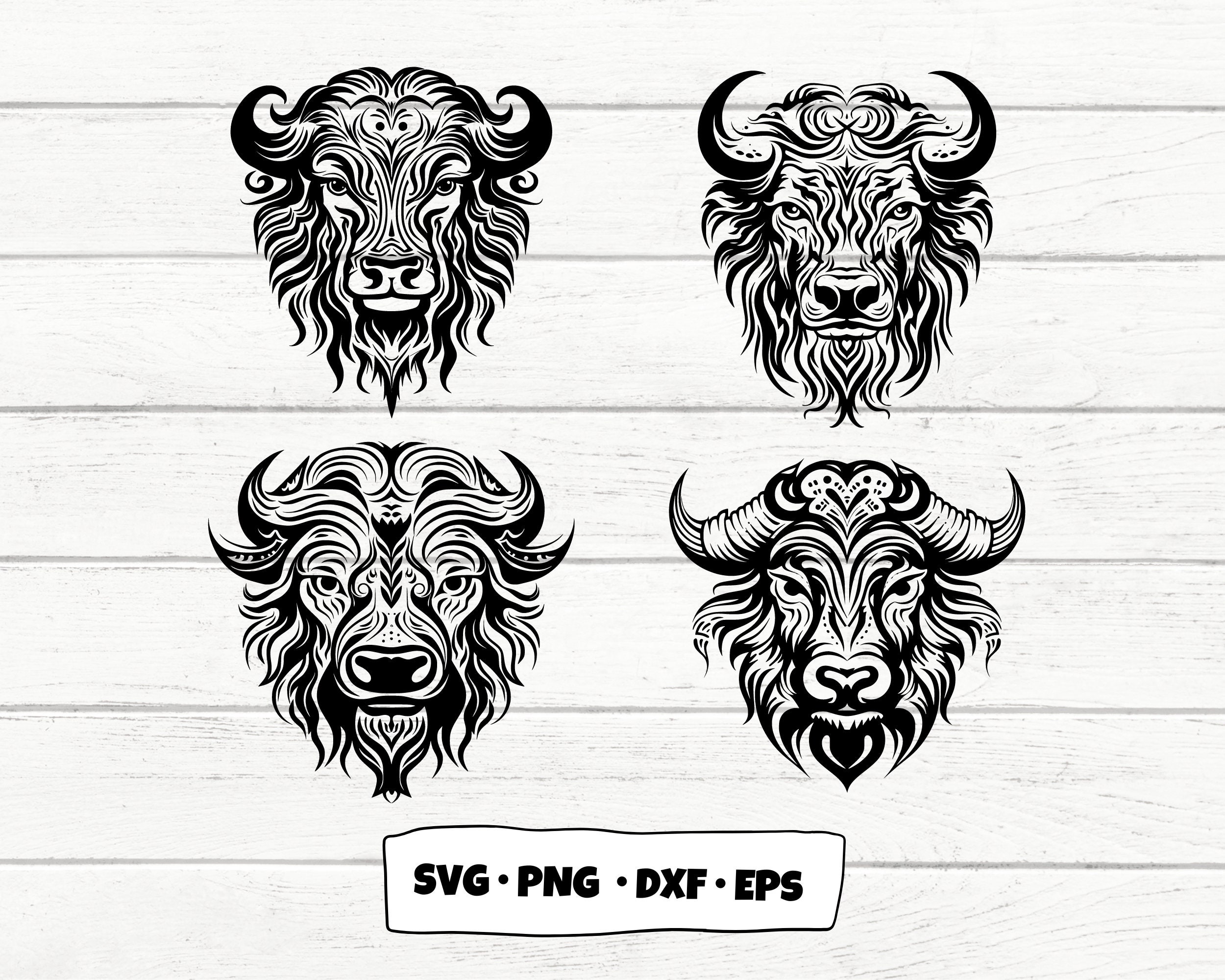 Bison SVG Bundle, Bison Clipart Bundle, Bison Vector, Buffalo Svg ...