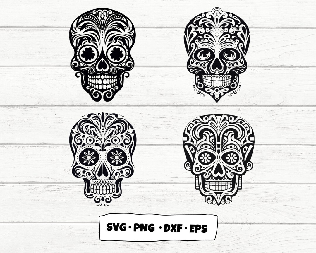 Sugar Skull SVG Bundle, Skull Bundle SVG, Skeleton Bundle SVG, Sugar ...