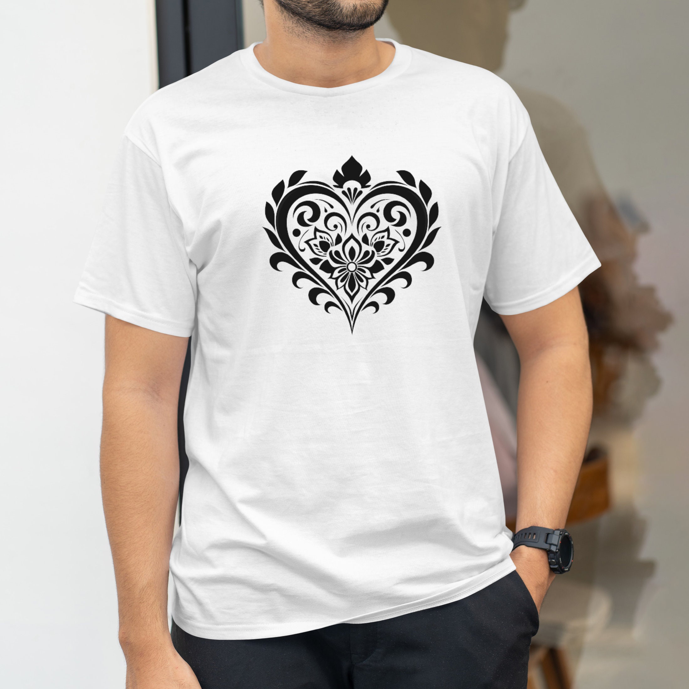 Floral Heart SVG Bundle, Flower Heart Cut File, Flower Heart Clipart ...