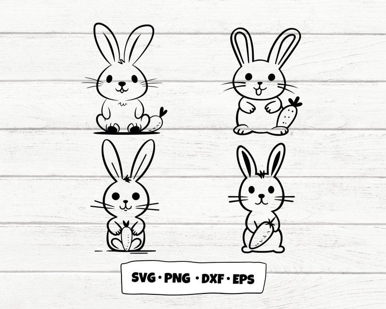 Rabbit SVG Bundle, Easter Bunny SVG, Rabbit Vector, Printable Rabbit ...
