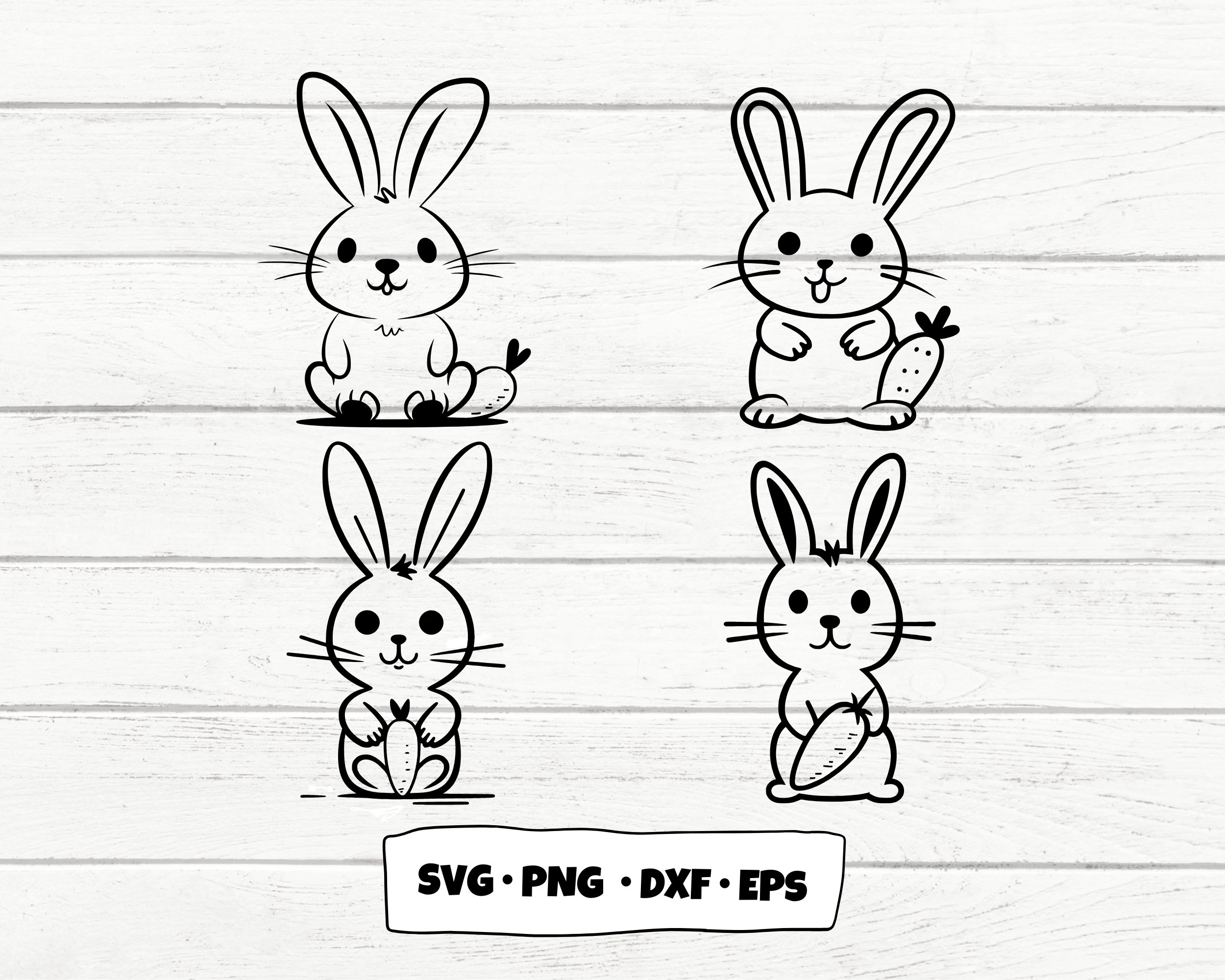 Rabbit SVG Bundle, Easter Bunny SVG, Rabbit Vector, Printable Rabbit ...