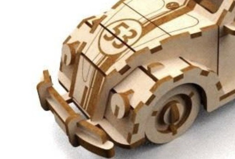 Unique Herbie Car DXF Laser Cut File Vector VW Herby Beetle Laser Cut ...