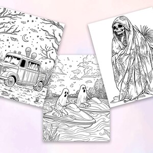 30 Summerween Coloring Pages for Kids and Adult, Digital Coloring ...