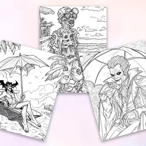 30 Summerween Coloring Pages for Kids and Adult, Digital Coloring ...