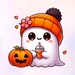 Cute Kawaii Ghost Png, Halloween Png, Coffee Drink Png, T Shirt Png ...