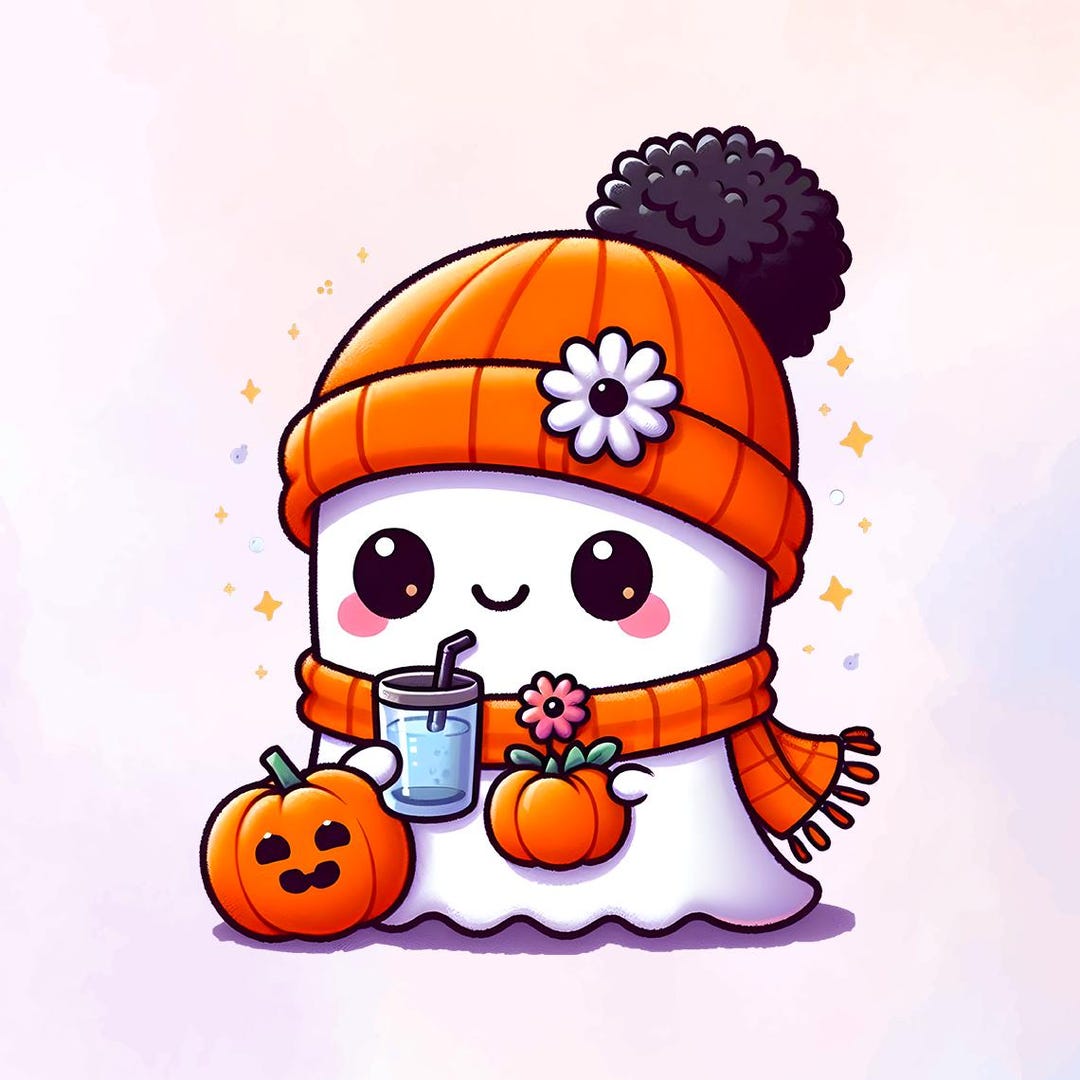 Cute Kawaii Ghost Png, Halloween Png, Coffee Drink Png, Bougie Png ...
