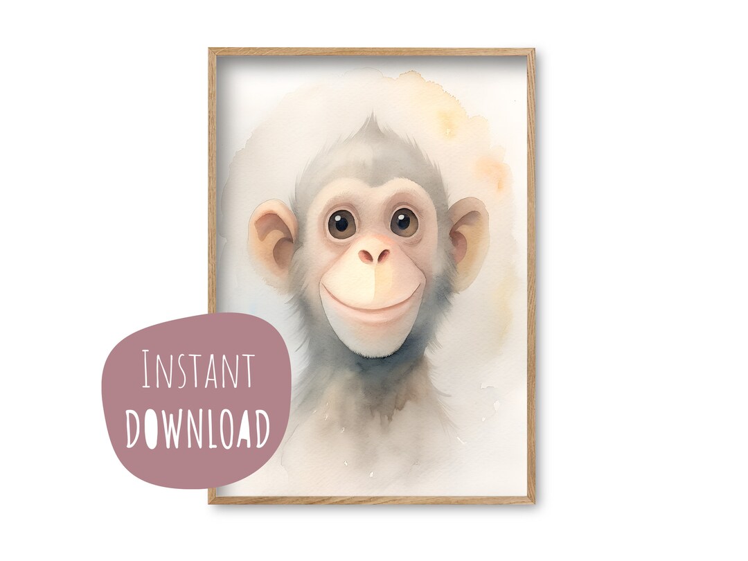 Children's Poster andi Monkey Poster for Printing Instant Download ...
