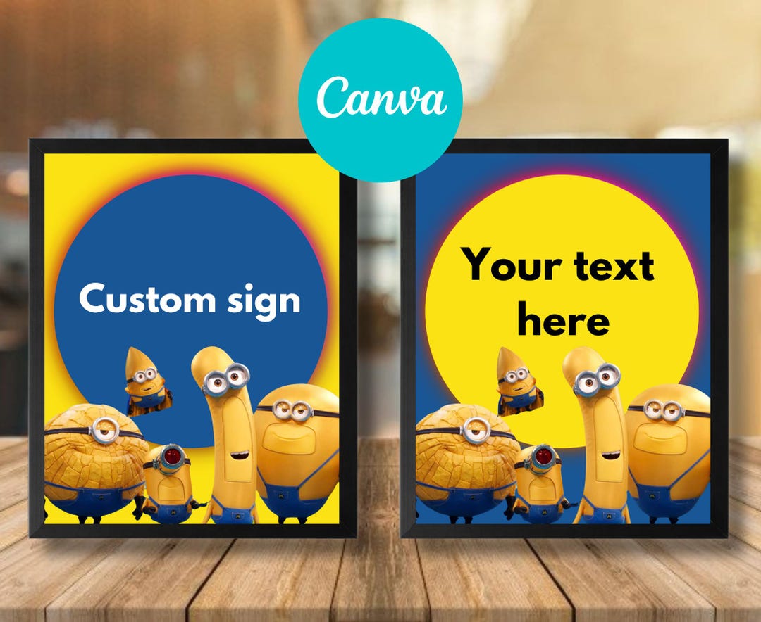 Despicable Me 4 Custom Sign, Minions Canva Editable Birthday Party ...