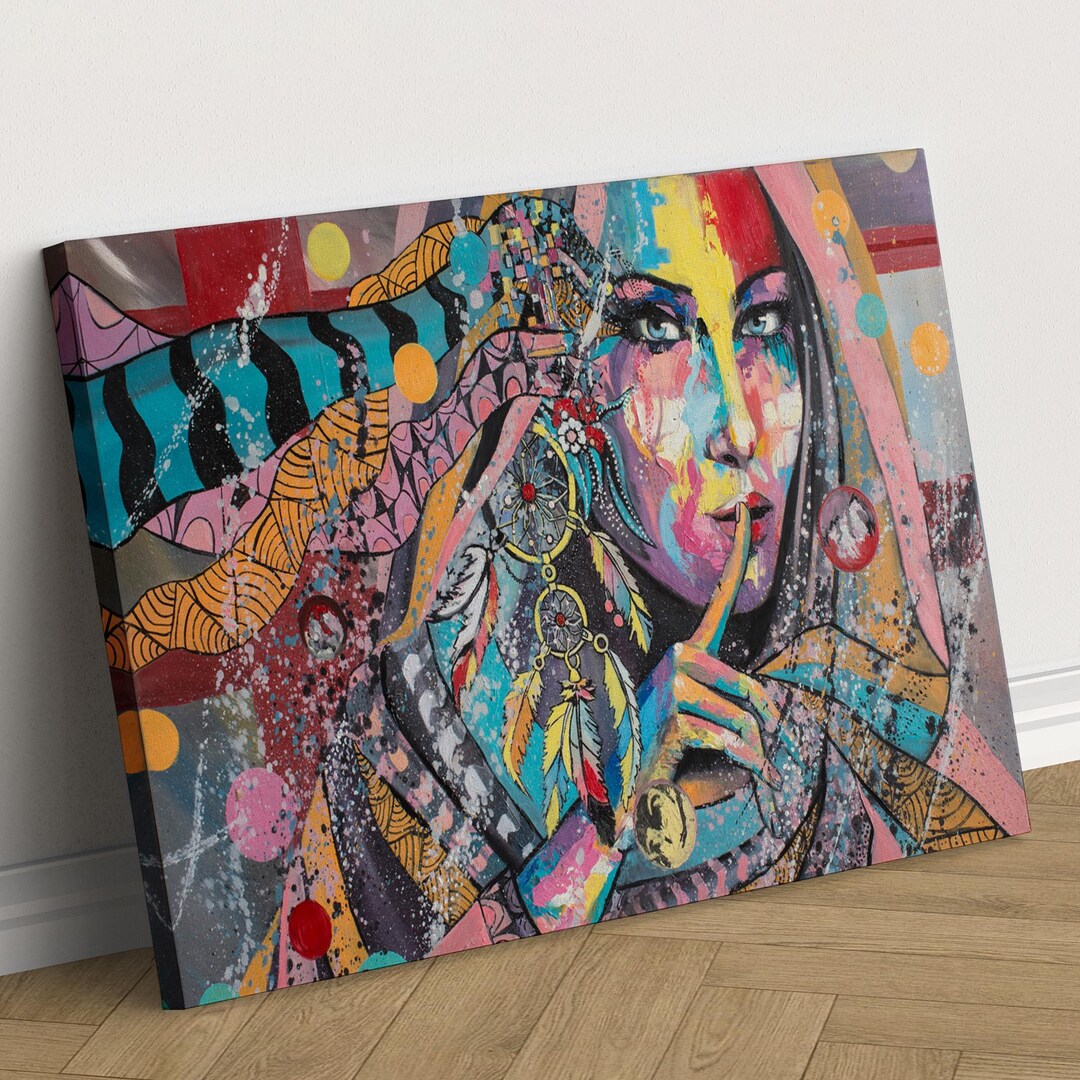 Protector Girl Portrait Oil Painting Look Decorative Canvas Wall Art ...