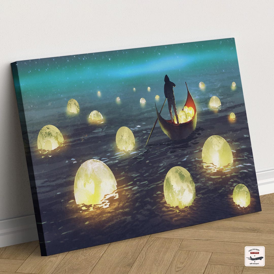 Colorful Floating Lights in the Ocean, Illuminated Spheres, Magical Sea ...