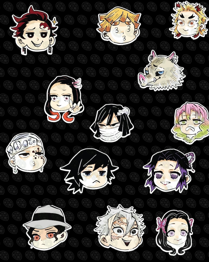 50 Anime Stickers Demon Slayer Kimetsu No Yaiba Digital Stickers Anime ...
