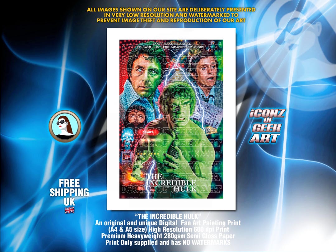 The Incredible Hulk 70s TV Show Fan Art Print - Etsy UK