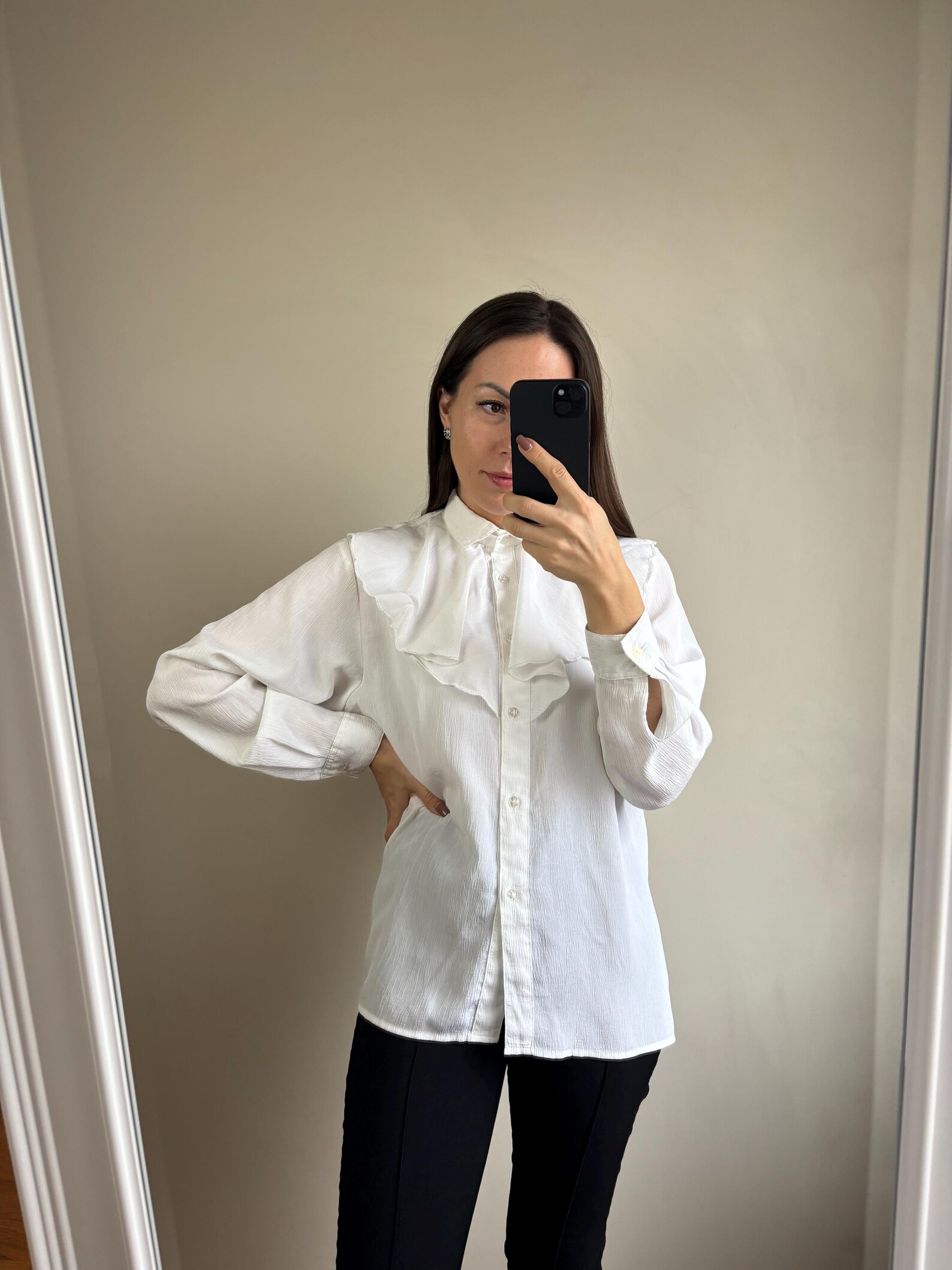 Vintage White Blouse With Draped Puritan Collar, Victorian Ruffle Shirt ...