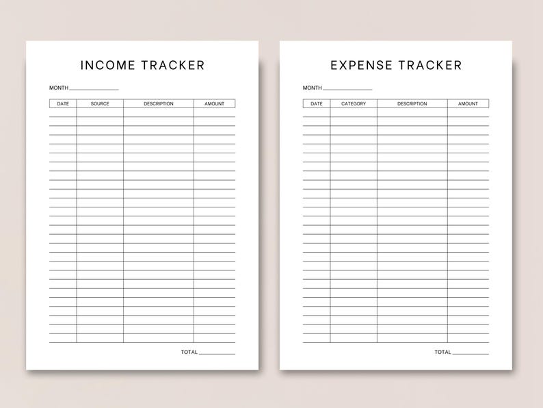 Income and Expense Tracker Template Editable & Printable, Income ...