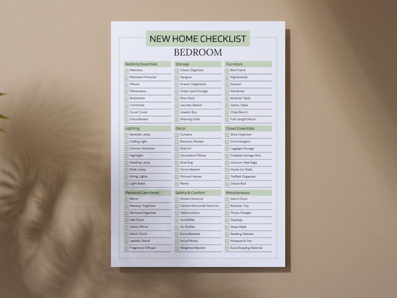 New Home Essentials Checklist: Moving & First Apartment (PDF) - Etsy