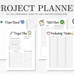Printable Project Planner | A4 & A5 | Easy to Use | Instant Download - Etsy