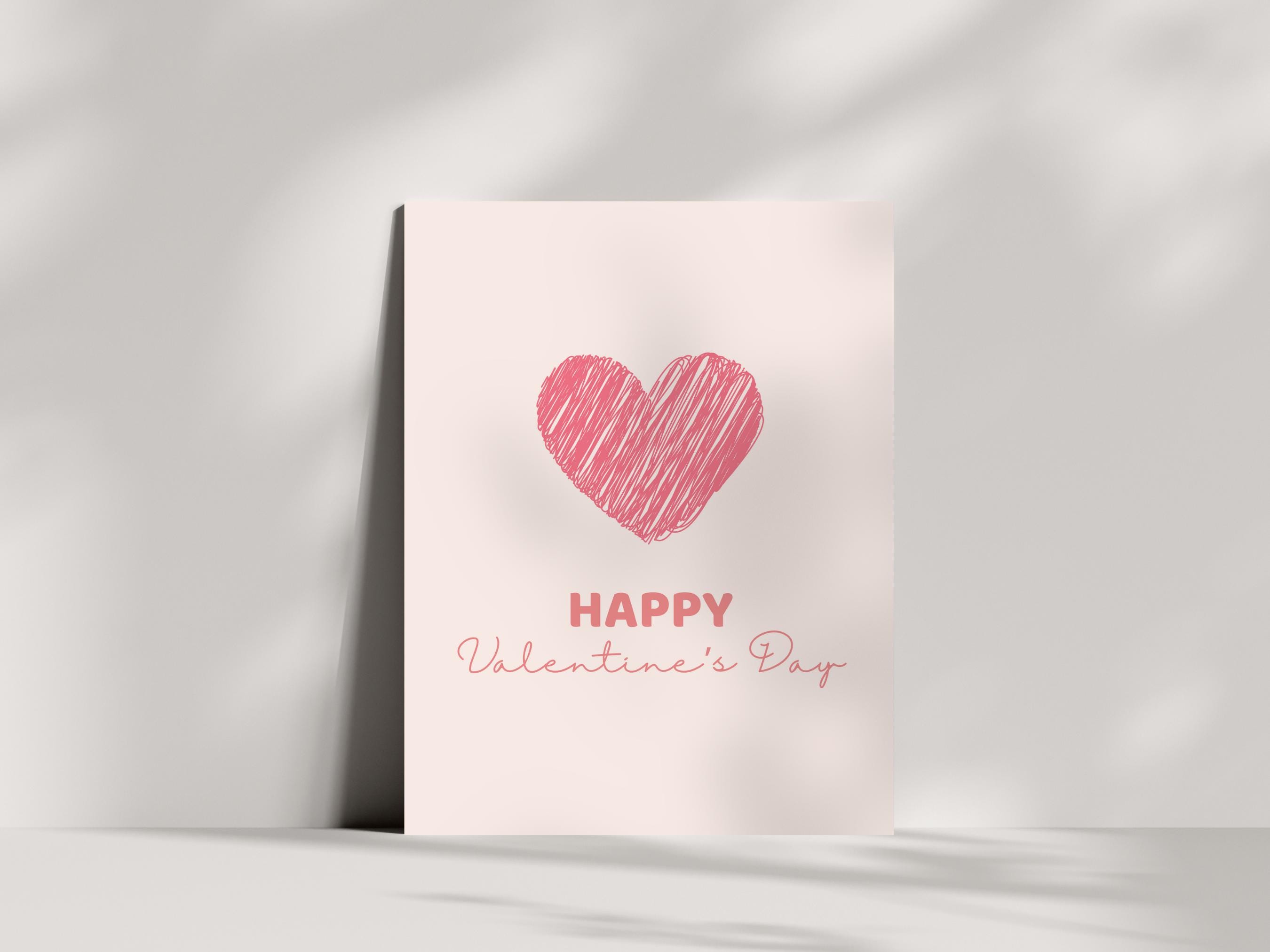 Editable Valentine's Day Card Template: Printable Minimalist Design ...