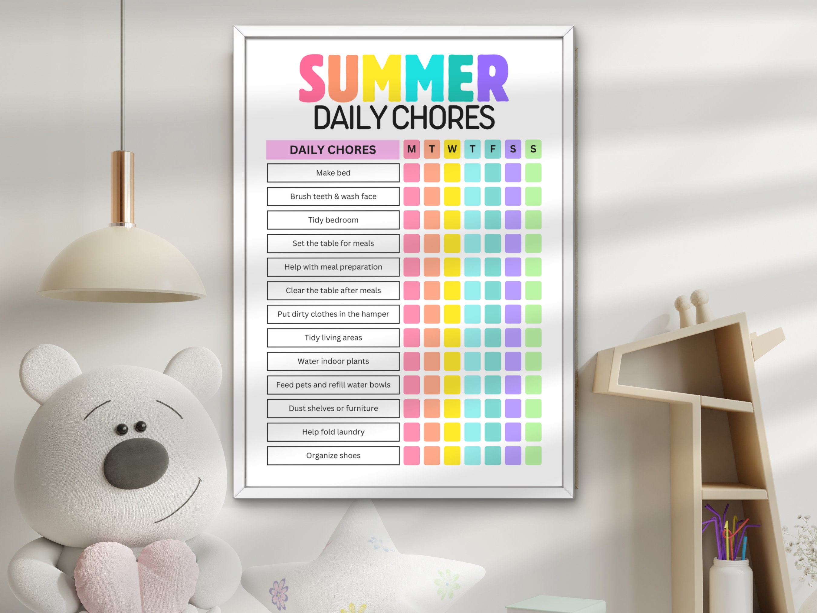 2024 Summer Planner for Kids, Editable Summer Rules Checklist, Summer ...