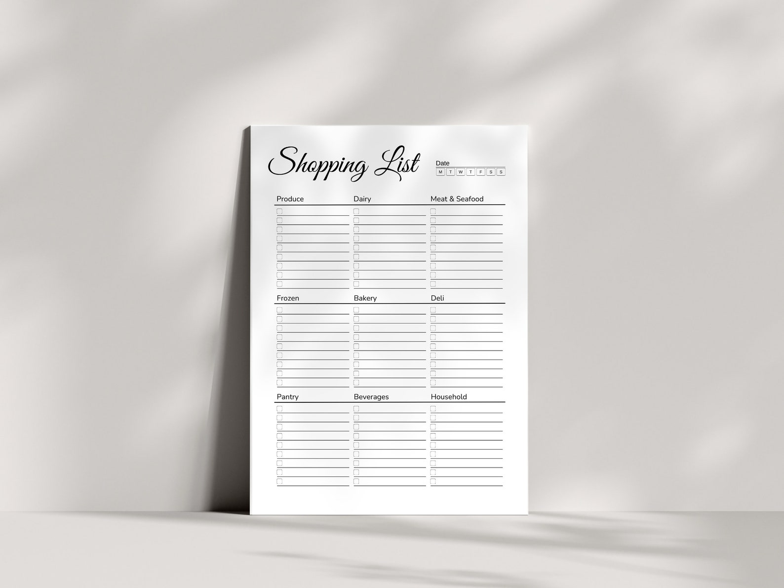 Grocery Shopping List Printable: Editable Food Planner (digital ...