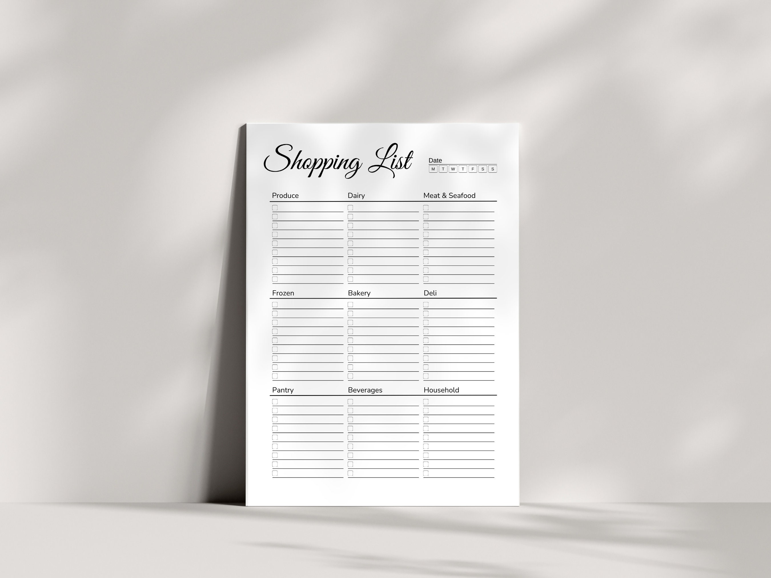 Editable Shopping List Template, Grocery List Printable Template, Food ...
