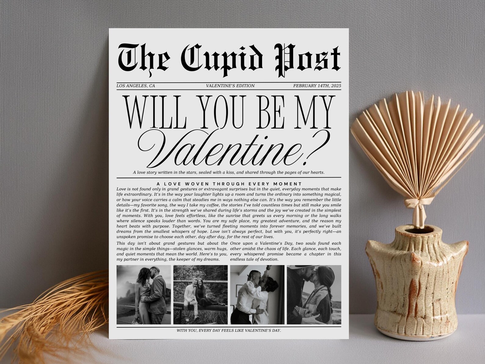 Valentine's Cupid Post Newspaper Template: Editable Canva Design ...