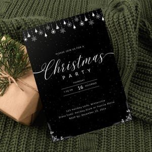 Editable Christmas Party Invitation, Santa Hat Invite, Modern ...