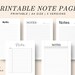 Printable Notes Page Template Lined Note Pages Note Taking Template ...